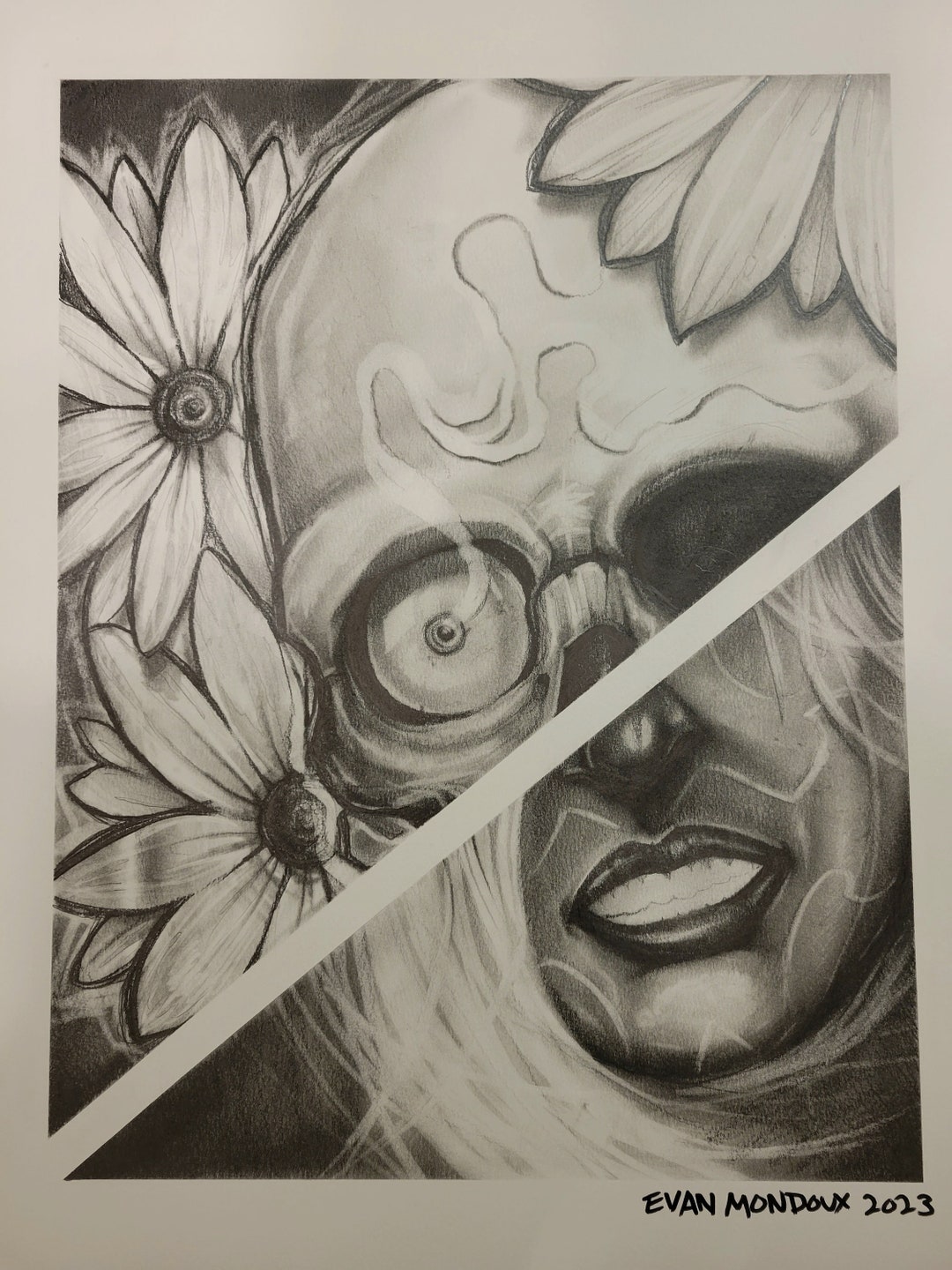 Splitting Up, Original One of One Pencil Drawing on Watercolor Cold ...