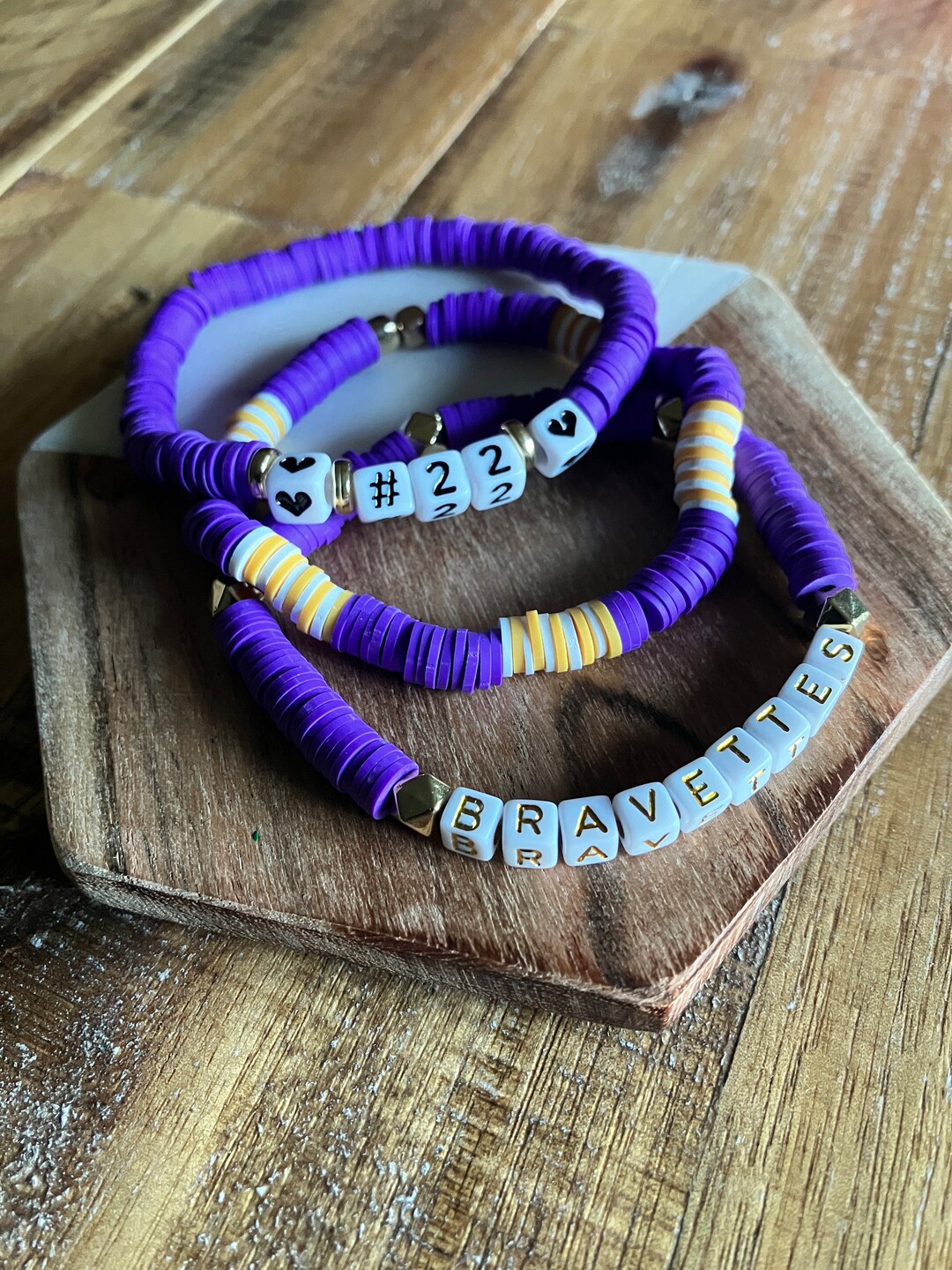 Personalized Game Day Bracelets, Team Colors Stack Bracelet, School ...