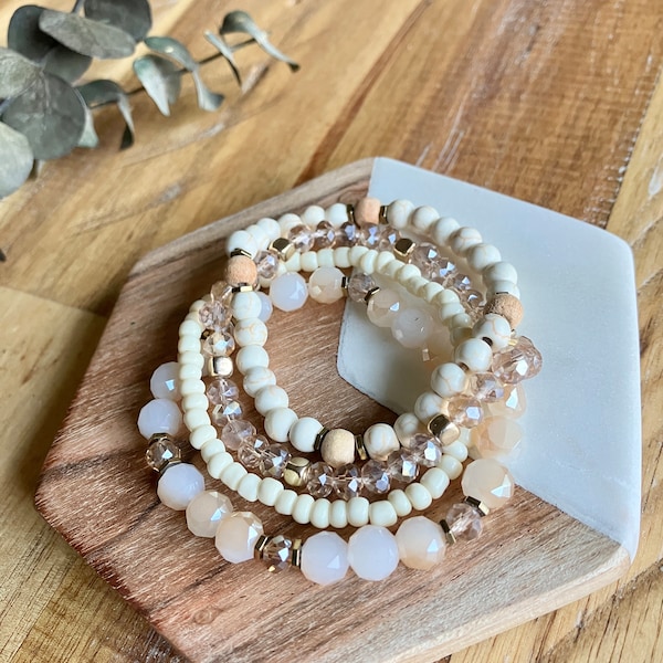 Cream Bead Bracelet - Etsy