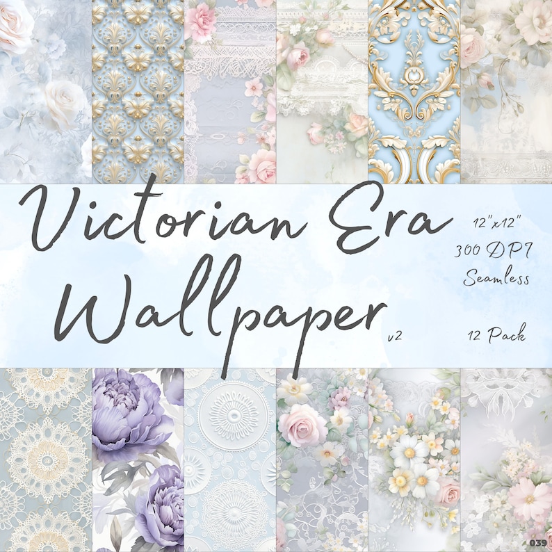 Victorian Era Styled Elegant Floral Vintage Styled Wallpaper Patterns ...