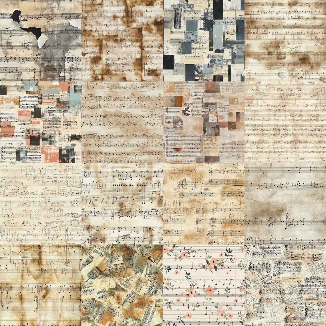 Vintage Sheet Music Paper Texture Seamless Design for Creative ...