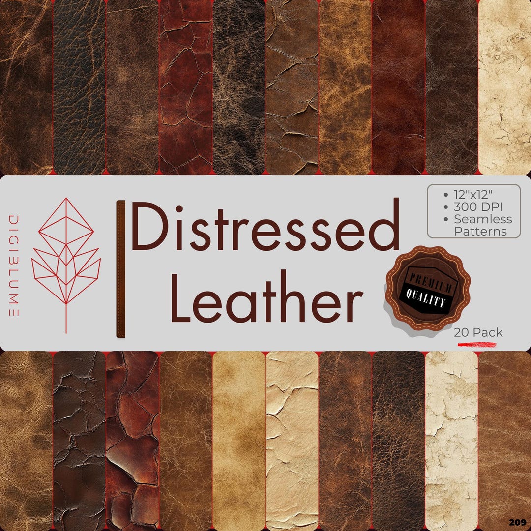 Distressed Leather Seamless Pattern | Rustic Vintage Texture for ...