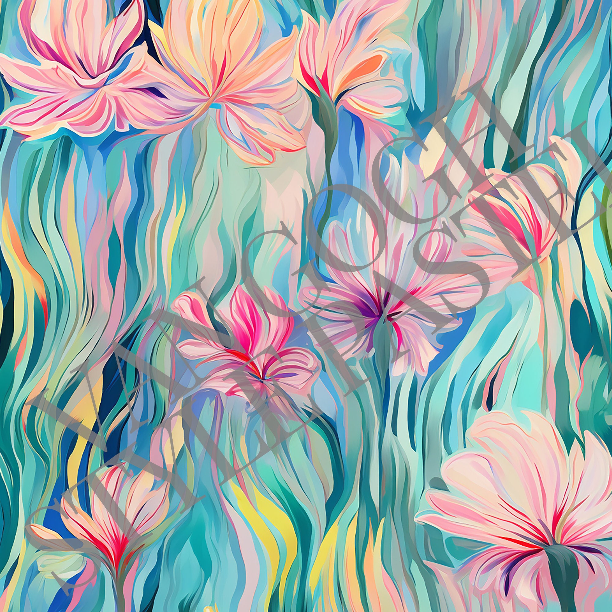 Van Gogh Styled Pastel Print Pattern Pastel Colors Seamless Digital ...