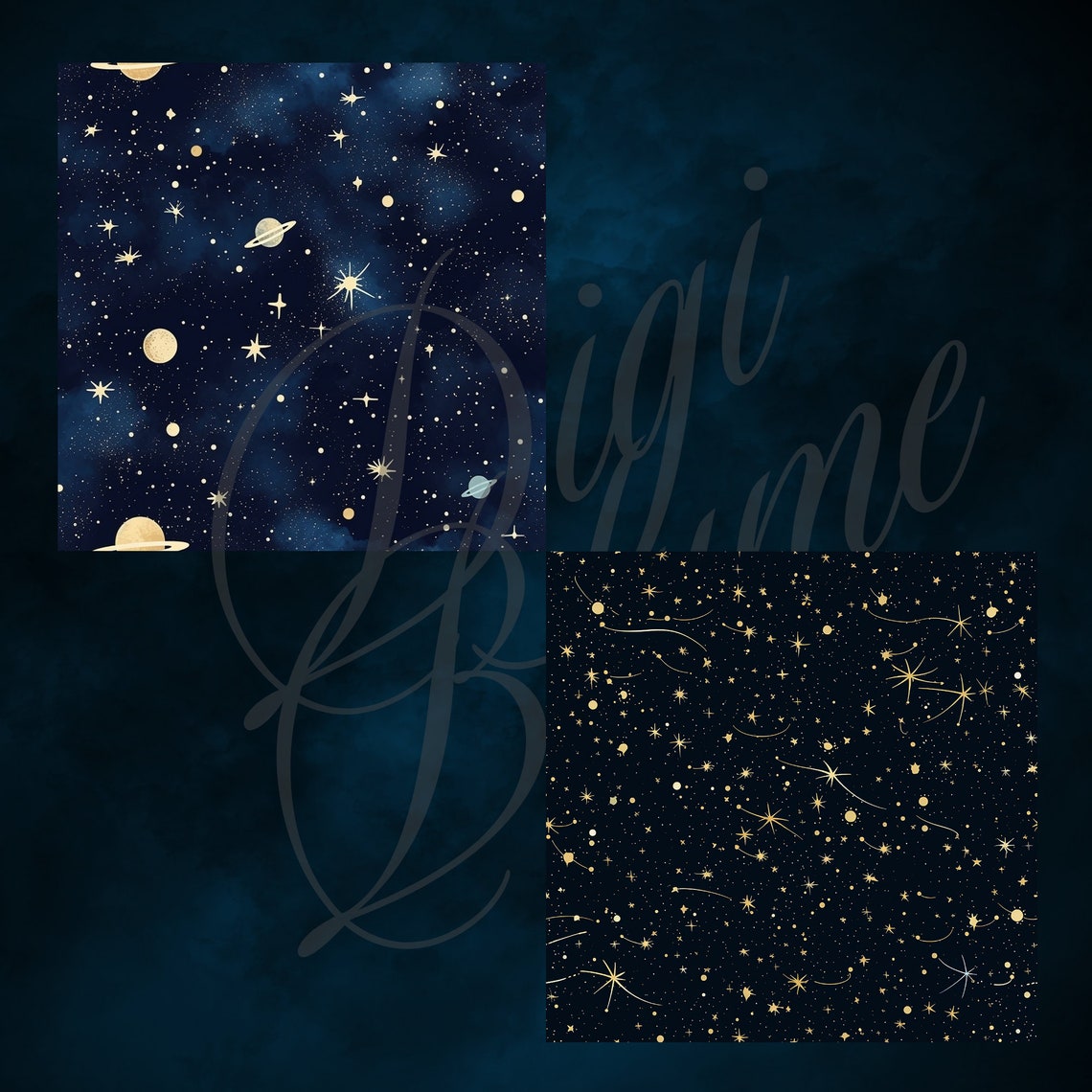 Galaxy Night Sky Scrapbook Digital Astronomy Themed Printable Starry ...