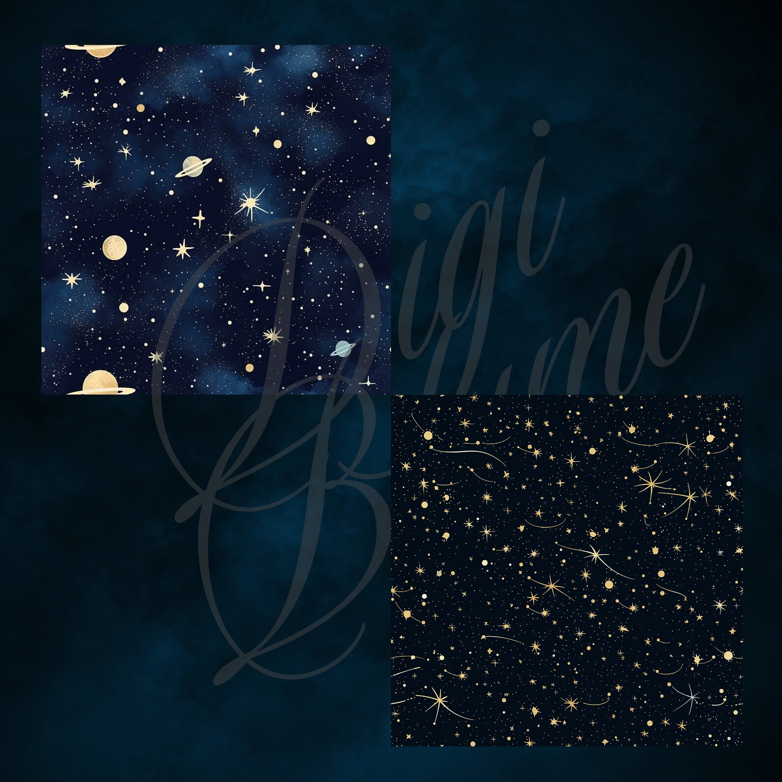 Galaxy Night Sky Scrapbook Digital Astronomy Themed Printable Starry ...