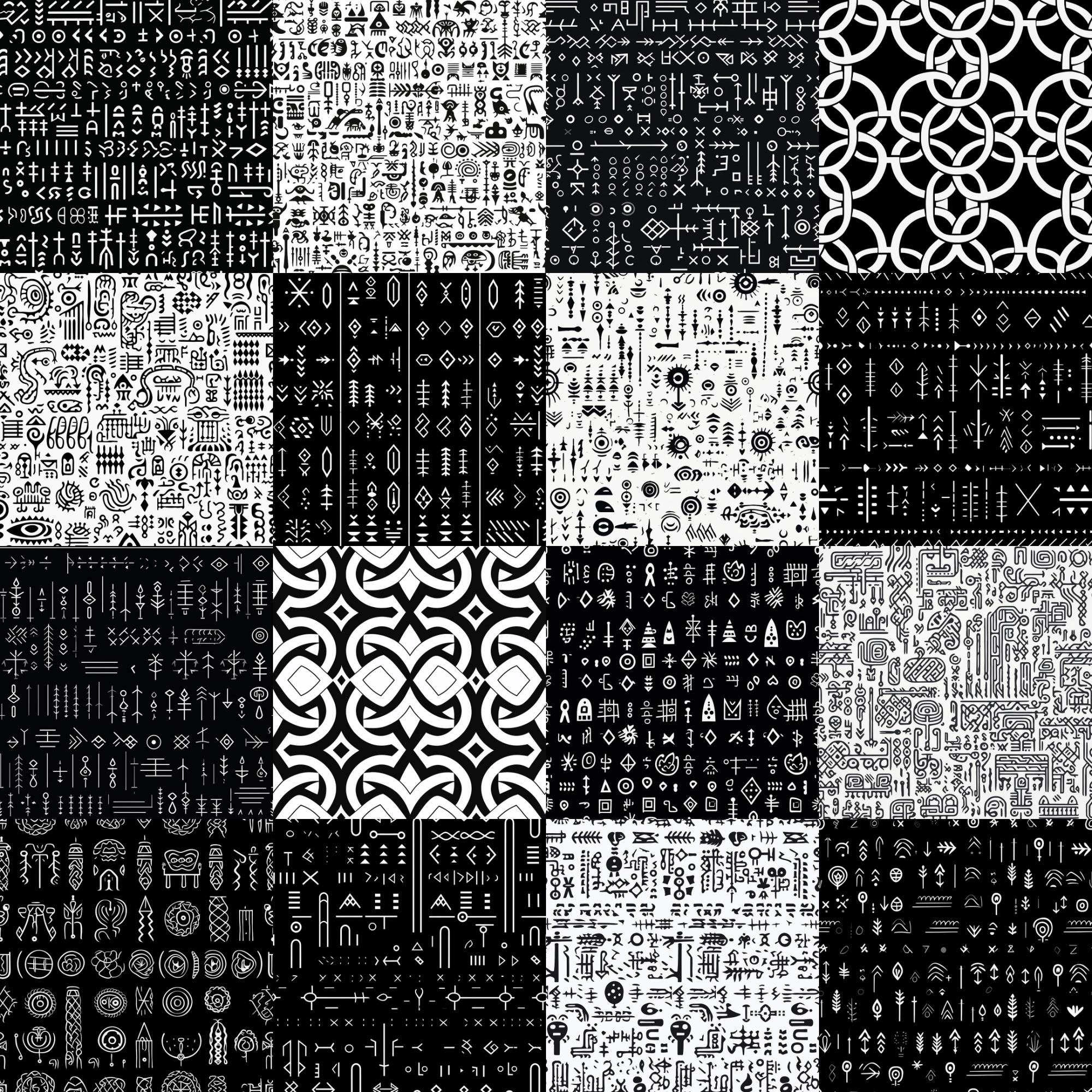 Runic Symbols Seamless Pattern | Black & White Celtic Designs | Instant ...
