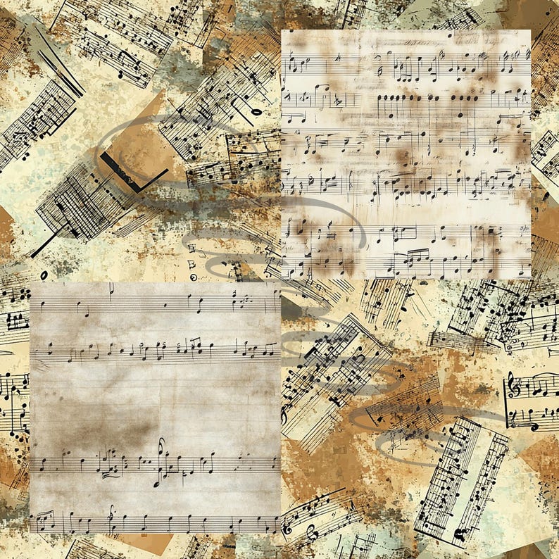 Vintage Sheet Music Paper Texture Seamless Design for Creative ...
