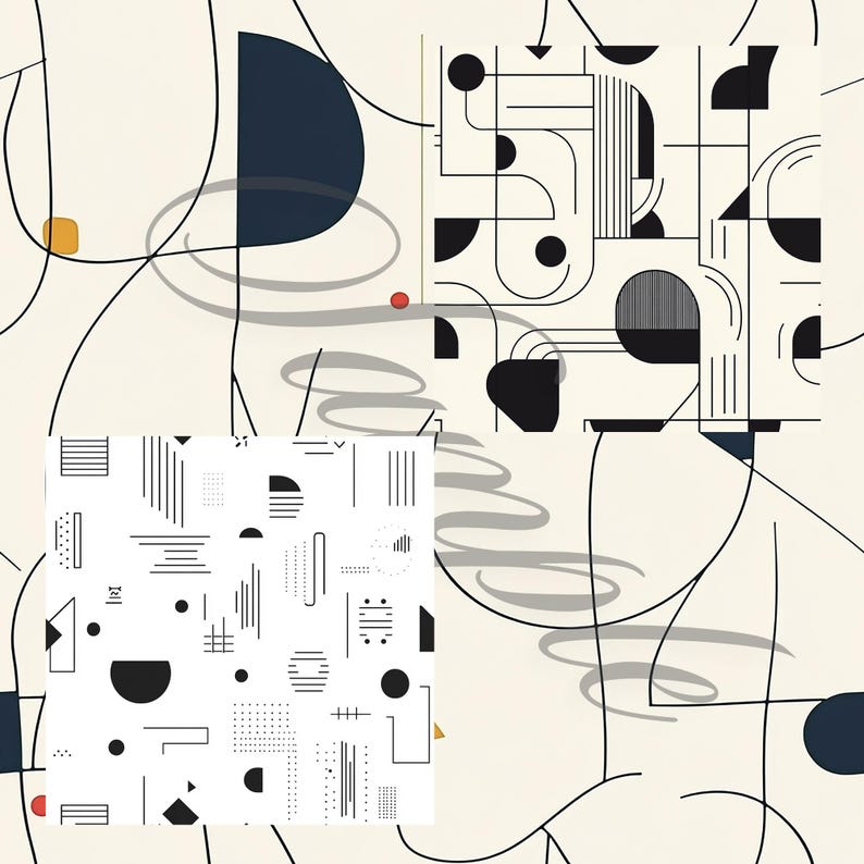 Minimalist Line Art Seamless Pattern for Modern Projects - Etsy