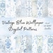 Vintage Light Blue Wallpaper French Styled Scrapbook Digital Paper ...