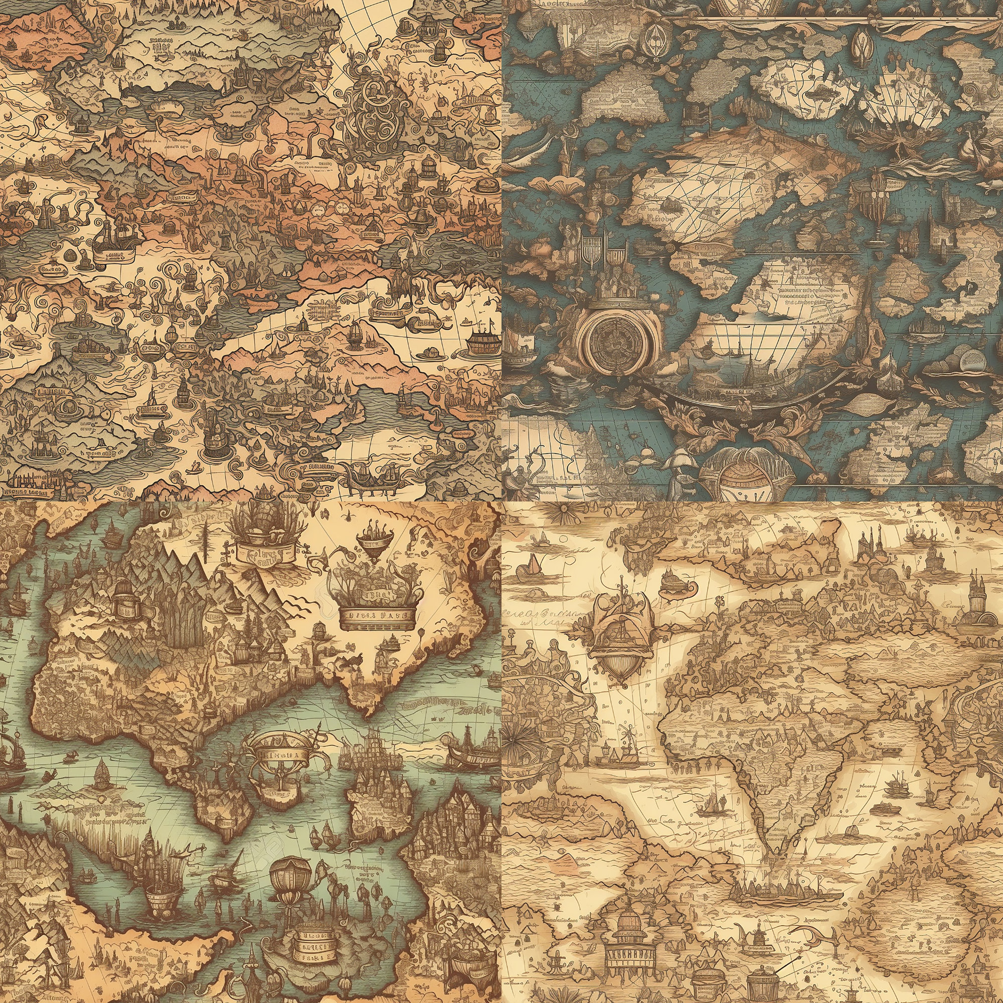 Old Vintage Maps Digital Paper Seamless Pattern Hand Drawn Map - Etsy
