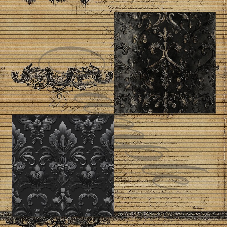 Vintage Black Paper Texture Seamless Pattern for Elegant Design - Etsy