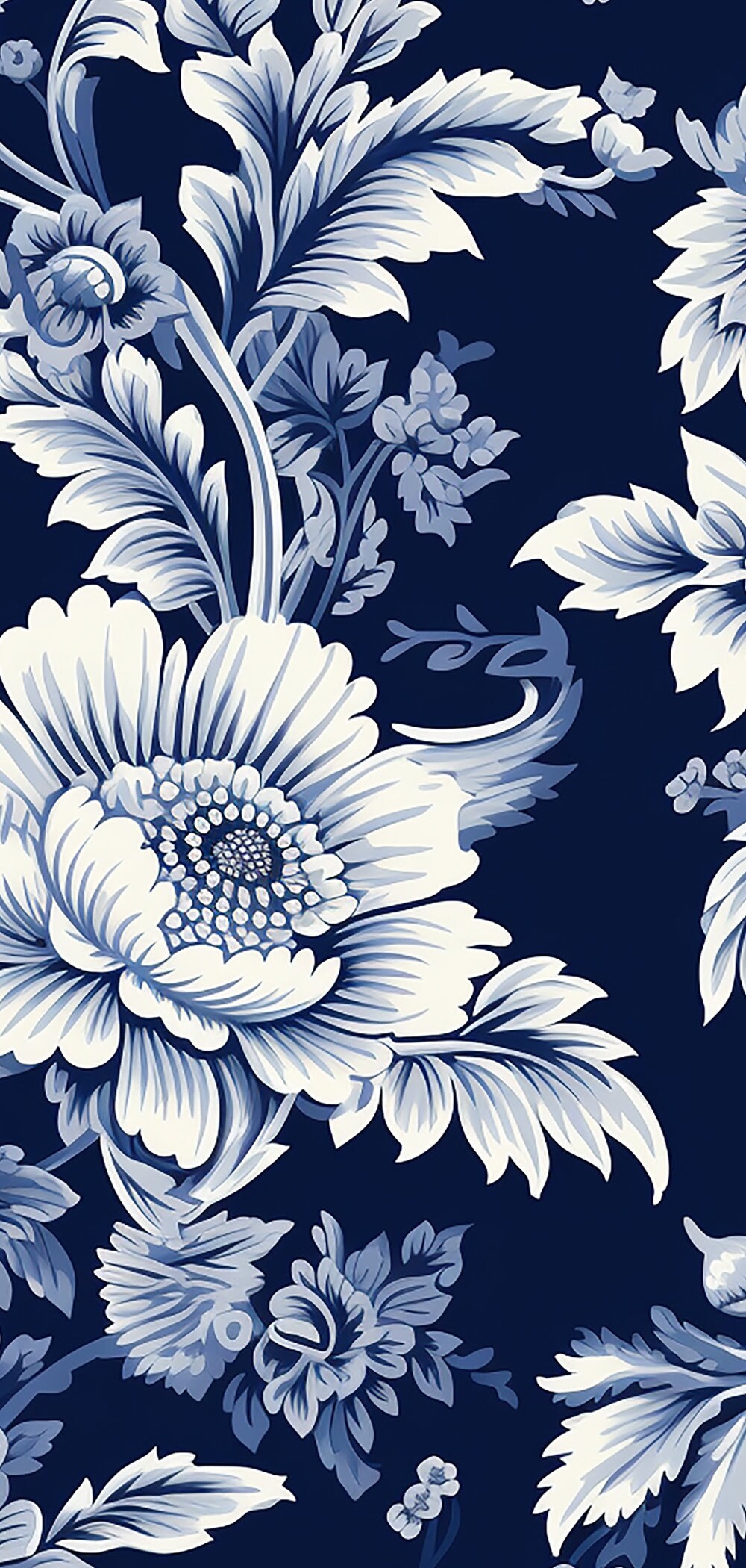 Fine China Blue Floral Digital Paper Printable Seamless Background ...