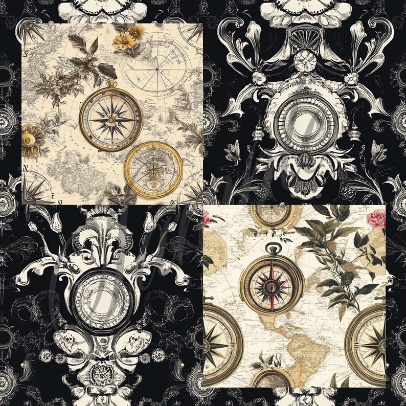 Steampunk Seamless Patterns Gears Victorian Style Digital Download - Etsy