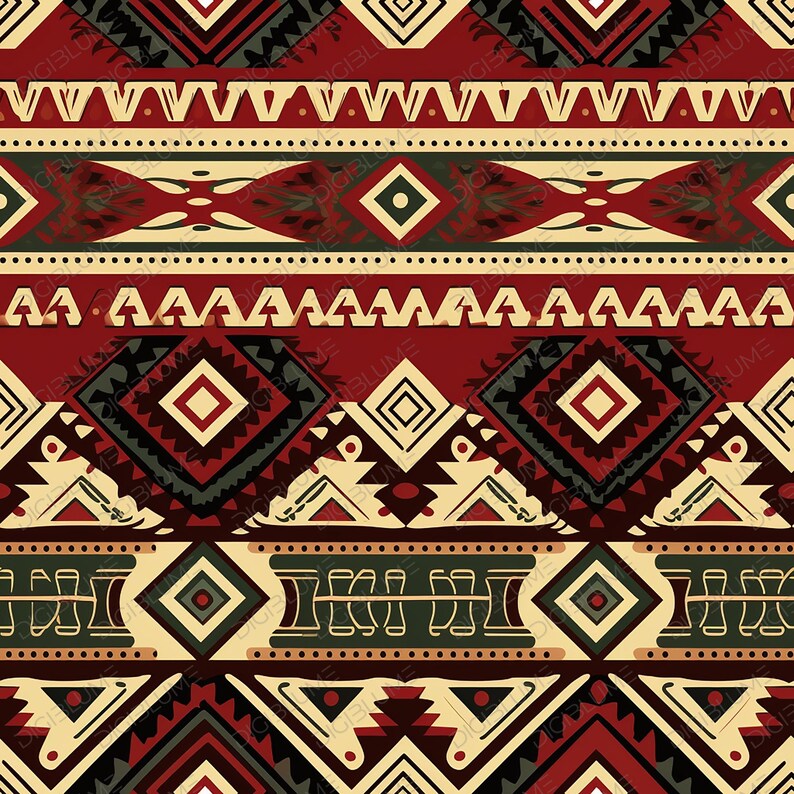 African Tribal Seamless Pattern - Intricate Embroidery Effect With Earthy Colors for Fabric ...
