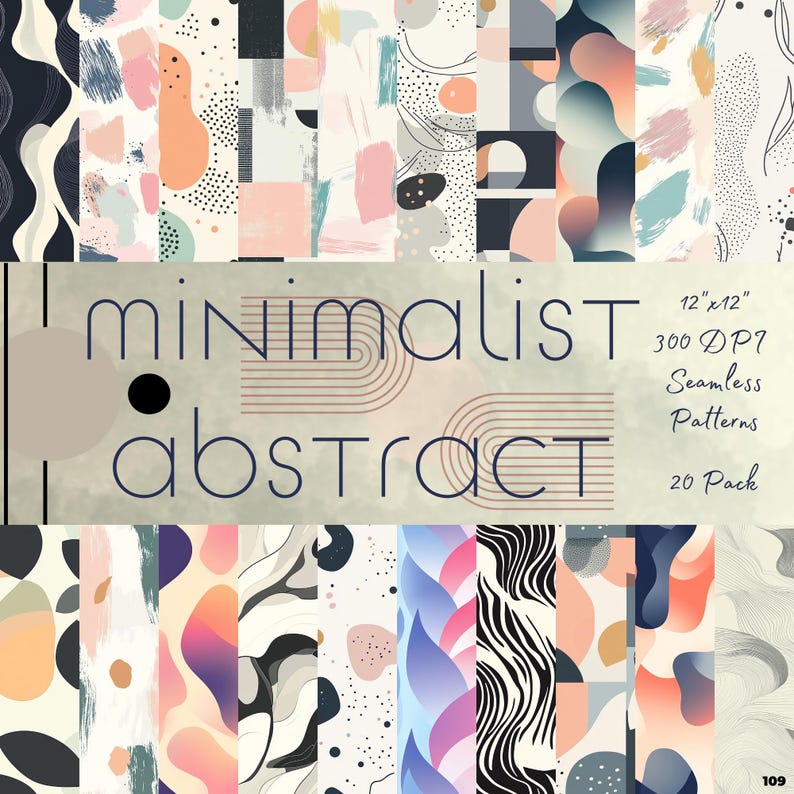 Minimalist Abstract Digital Paper for Modern Crafting and Design - Etsy