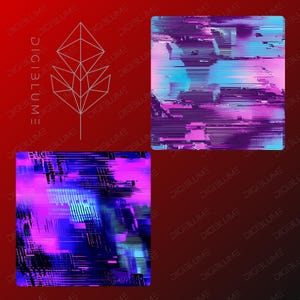Cyberpunk Glitch Seamless Digital Paper – Futuristic VHS & Digital ...