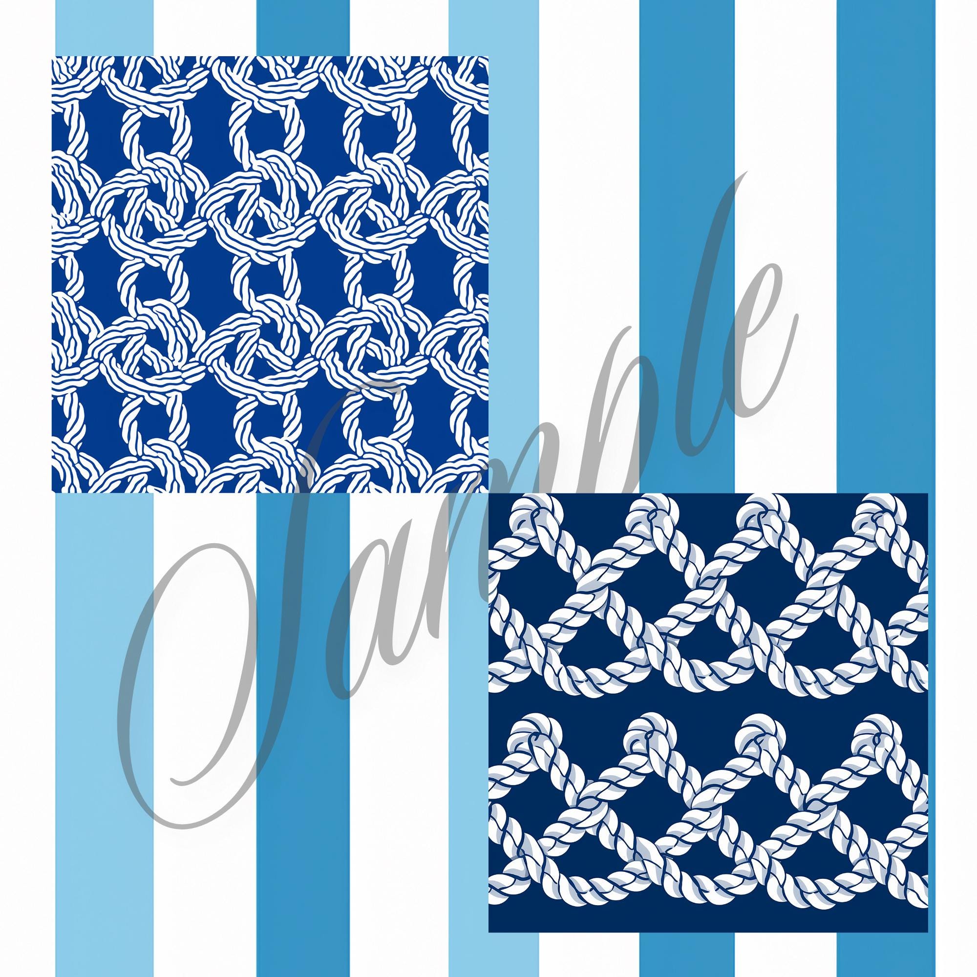 Nautical Striped Patterns With Red Bow Seamless Navy Blue & White ...
