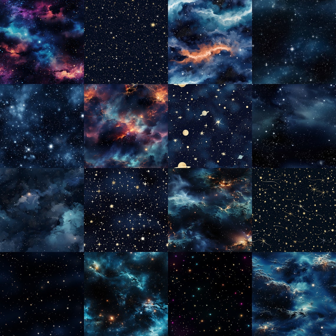 Galaxy Night Sky Scrapbook Digital Astronomy Themed Printable Starry ...