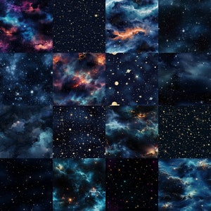 Galaxy Night Sky Scrapbook Digital Astronomy Themed Printable Starry ...