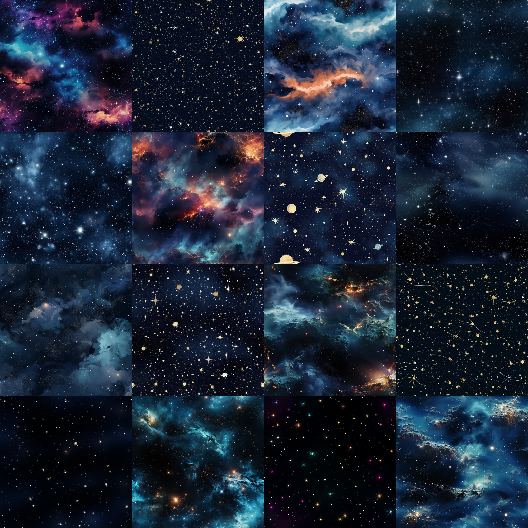 Galaxy Night Sky Scrapbook Digital Astronomy Themed Printable Starry ...