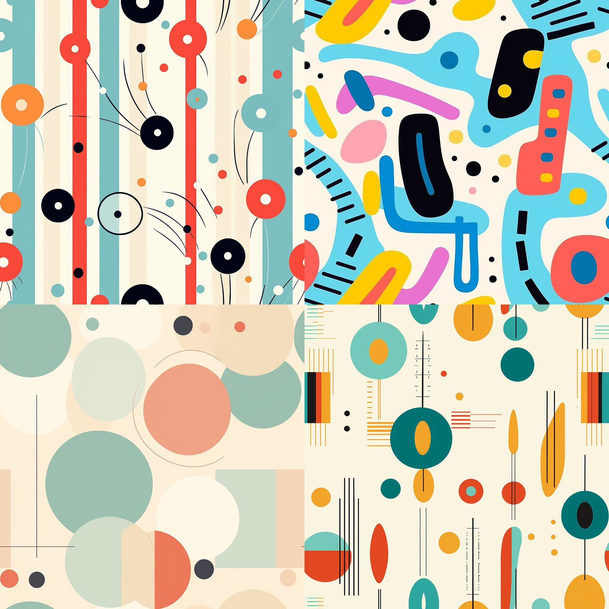 Stylish Mid-century Modern Seamless Patterns for Unique Craft and ...