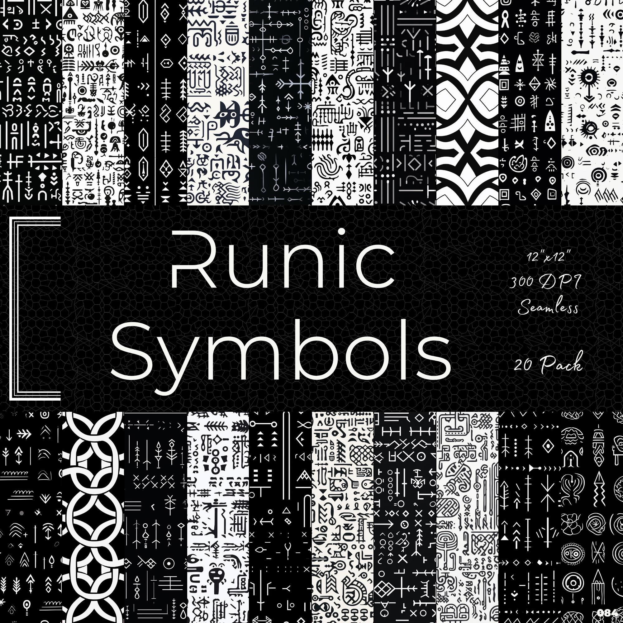 Runic Symbols Seamless Pattern | Black & White Celtic Designs | Instant ...