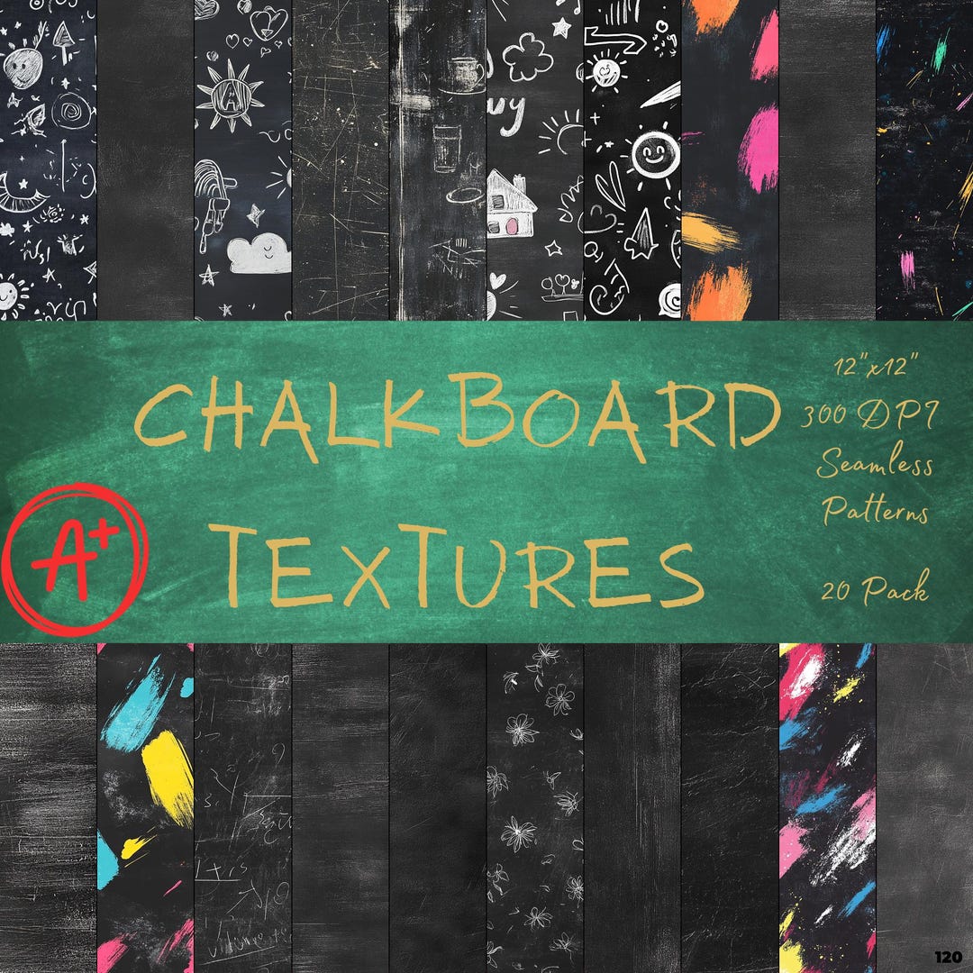 Black Chalkboard Texture Seamless Pattern for Creative Design - Etsy