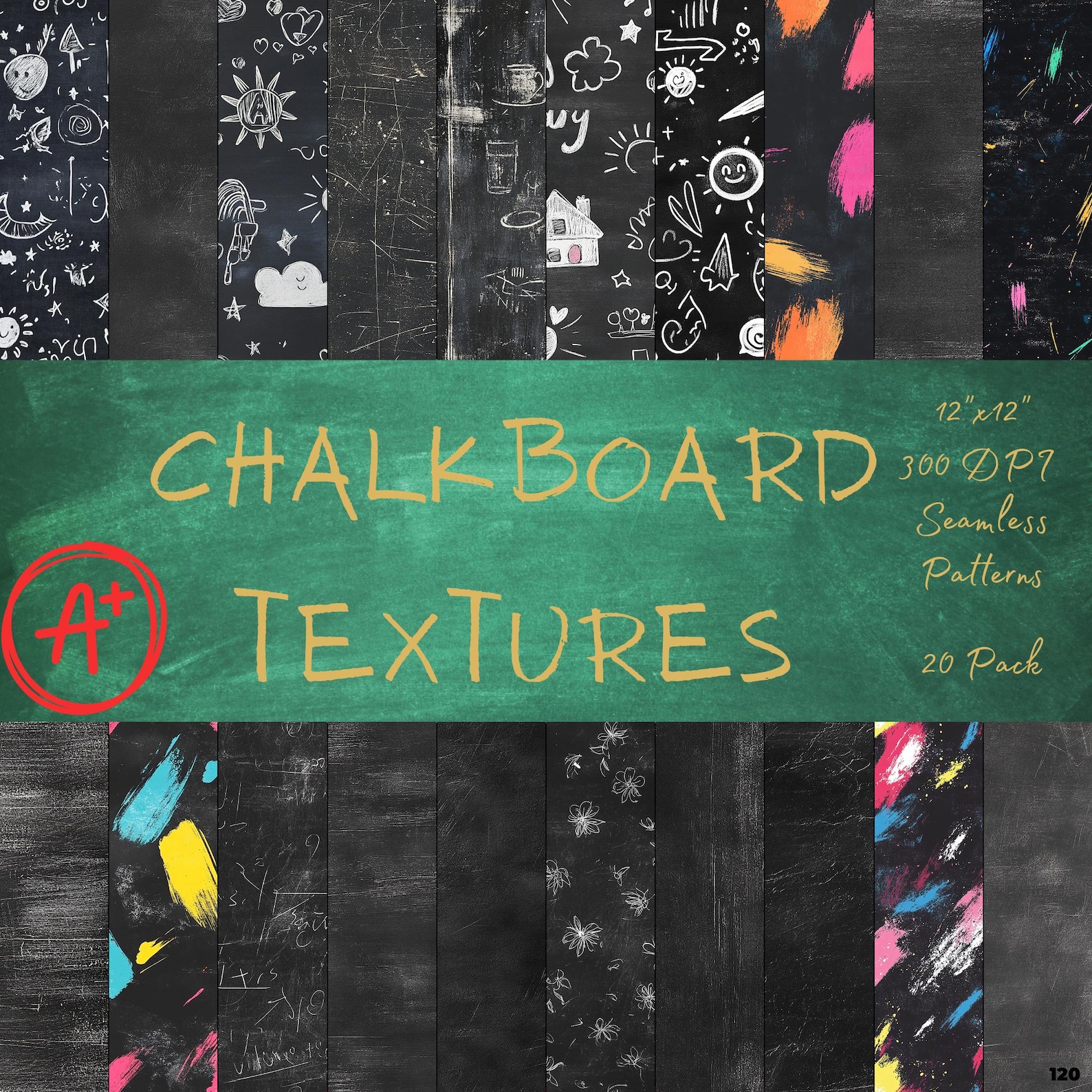 Black Chalkboard Texture Seamless Pattern for Creative Design - Etsy