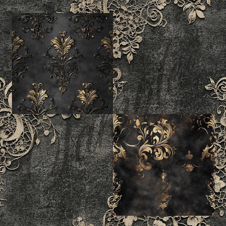 Black Vintage Texture Seamless Design for Classical Aesthetic - Etsy ...