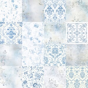 Vintage Light Blue Wallpaper French Styled Scrapbook Digital Paper ...
