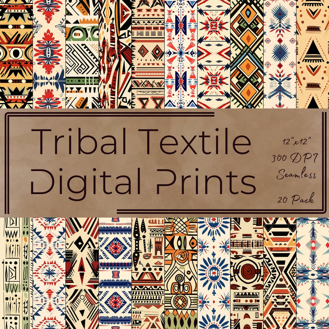 Tribal Textile Indigenous Styled Seamless Scrapbook Patterns – 20 Pack ...