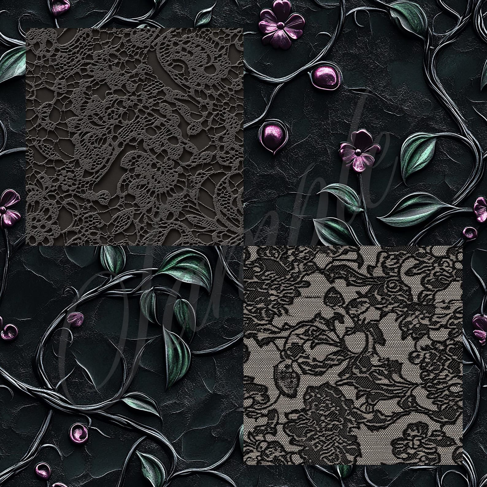 Vintage Black Lace Pattern Seamless Design for Classic Elegance - Etsy