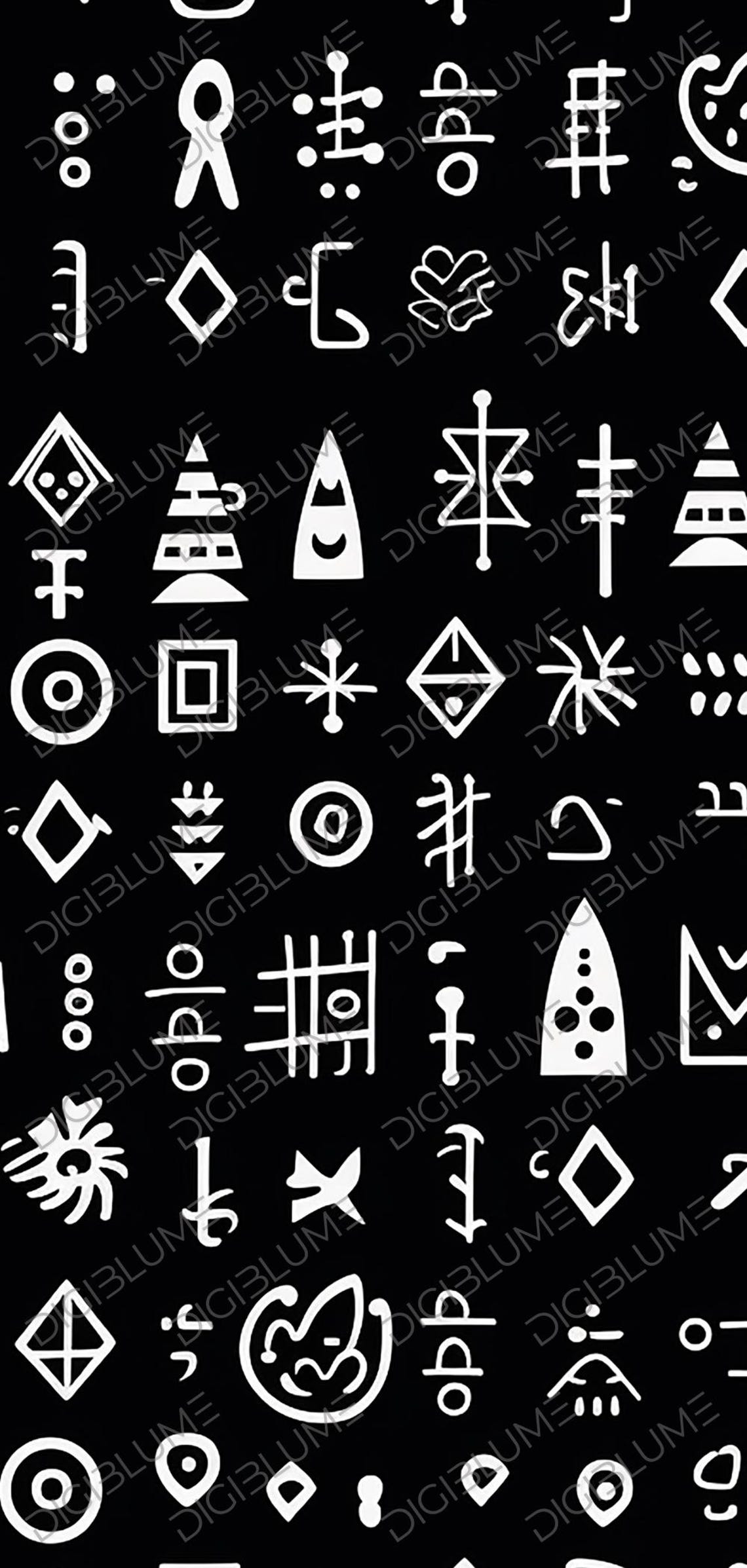 Runic Symbols Seamless Pattern | Black & White Celtic Designs | Instant ...