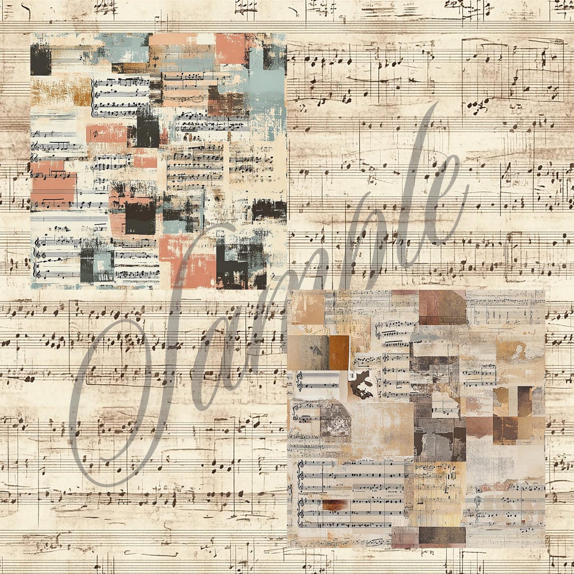 Vintage Sheet Music Paper Texture Seamless Design for Creative ...