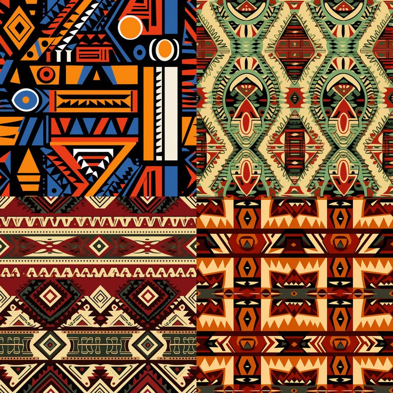 African Tribal Seamless Pattern - Intricate Embroidery Effect With Earthy Colors for Fabric ...