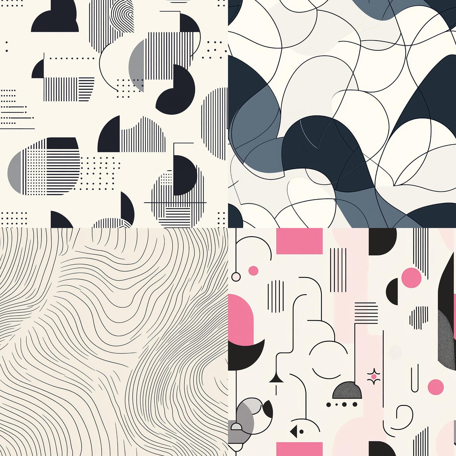Minimalist Line Art Seamless Pattern for Modern Projects - Etsy