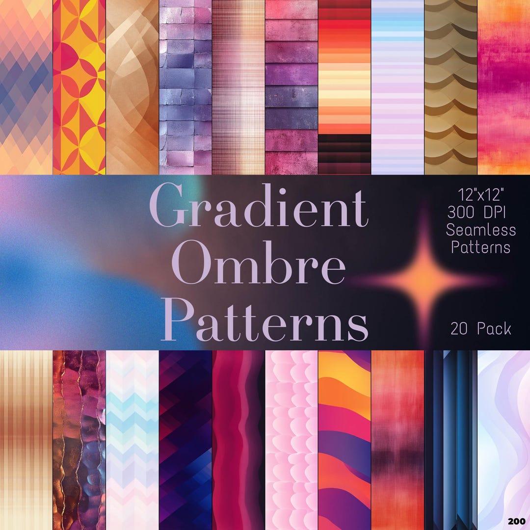Gradient Ombre Patterns | Seamless Blended Designs | Seamless Digital ...