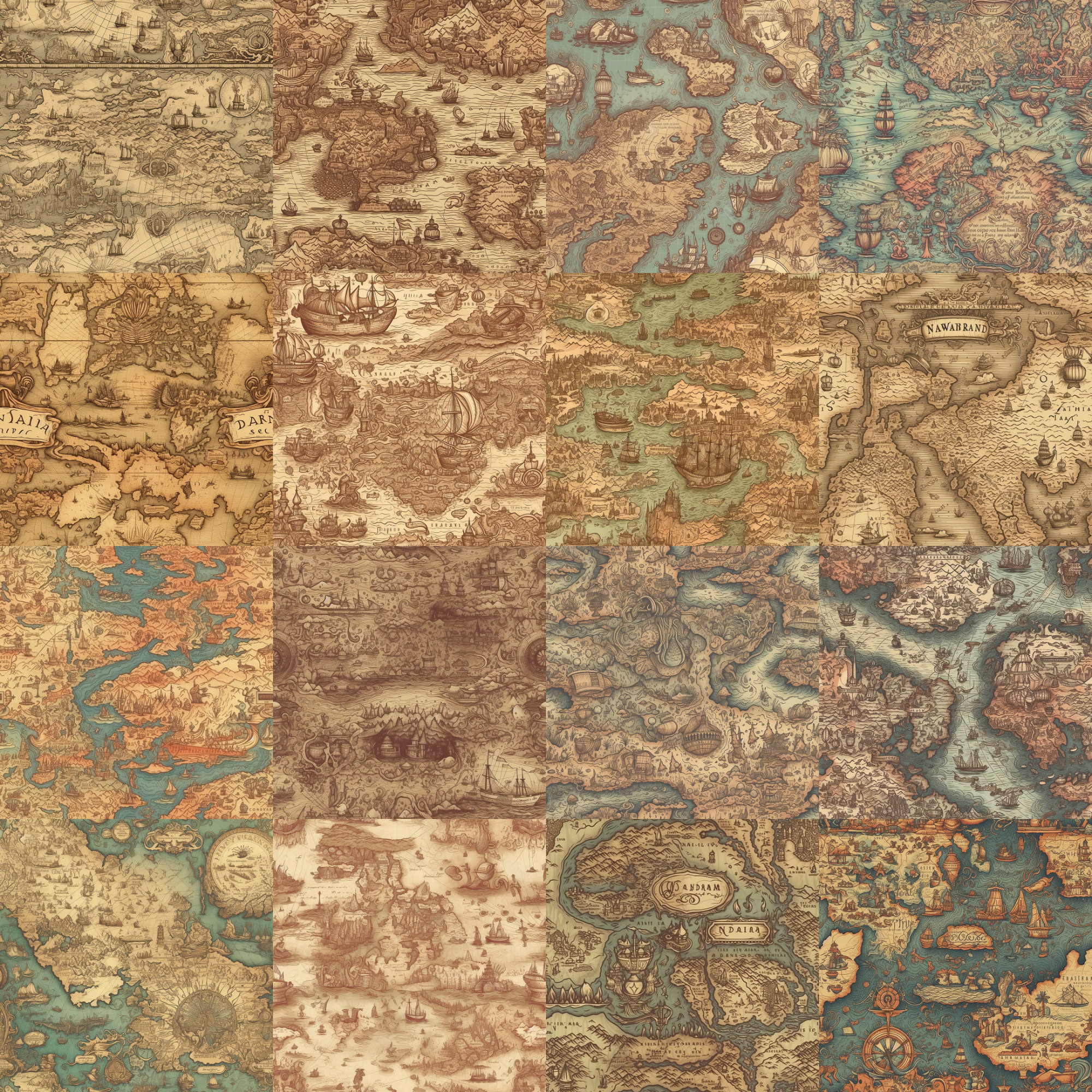 Old Vintage Maps Digital Paper Seamless Pattern Hand Drawn Map - Etsy