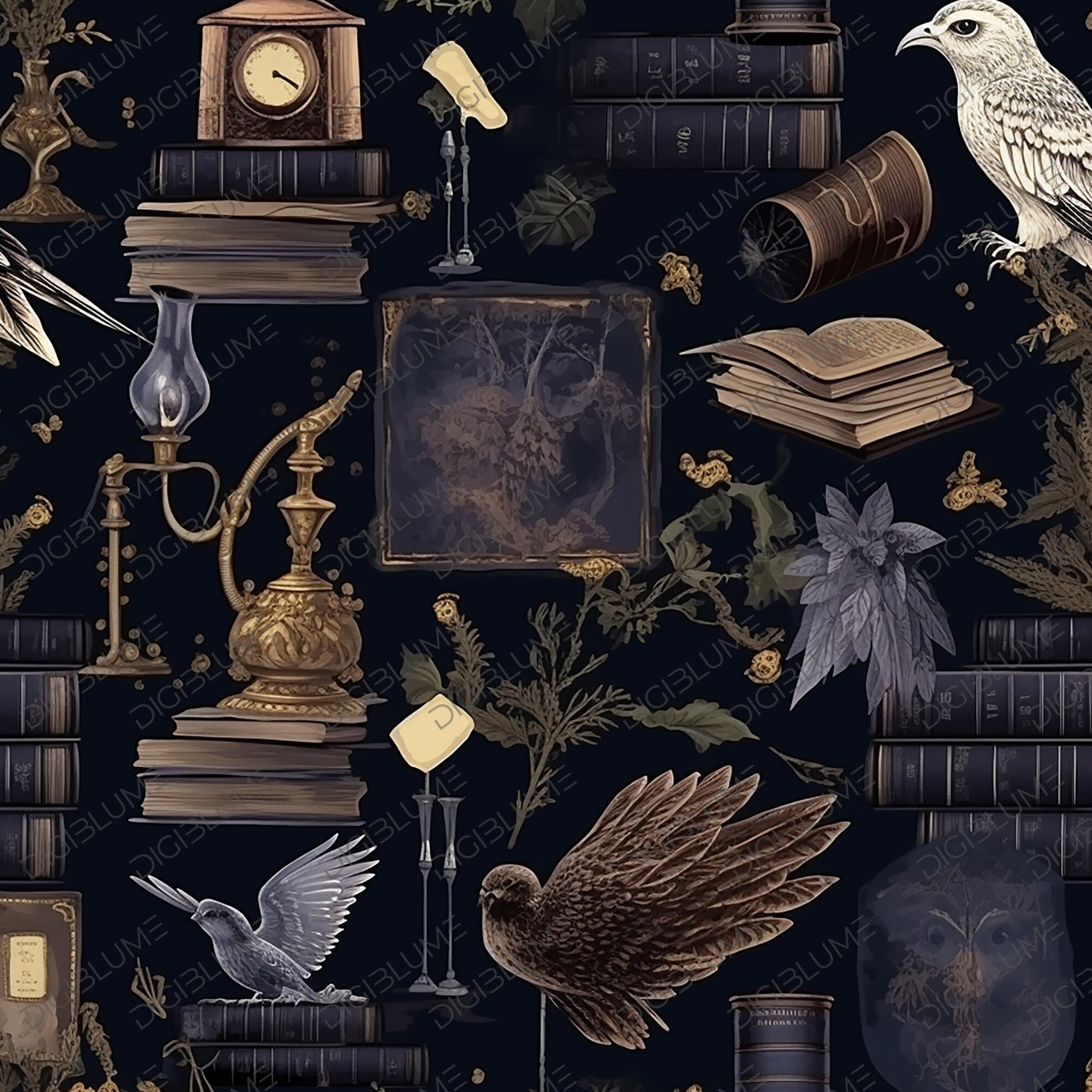 Dark Academia Styled Wizard Houses Fantasy Prints Dark Cottagecore Art ...