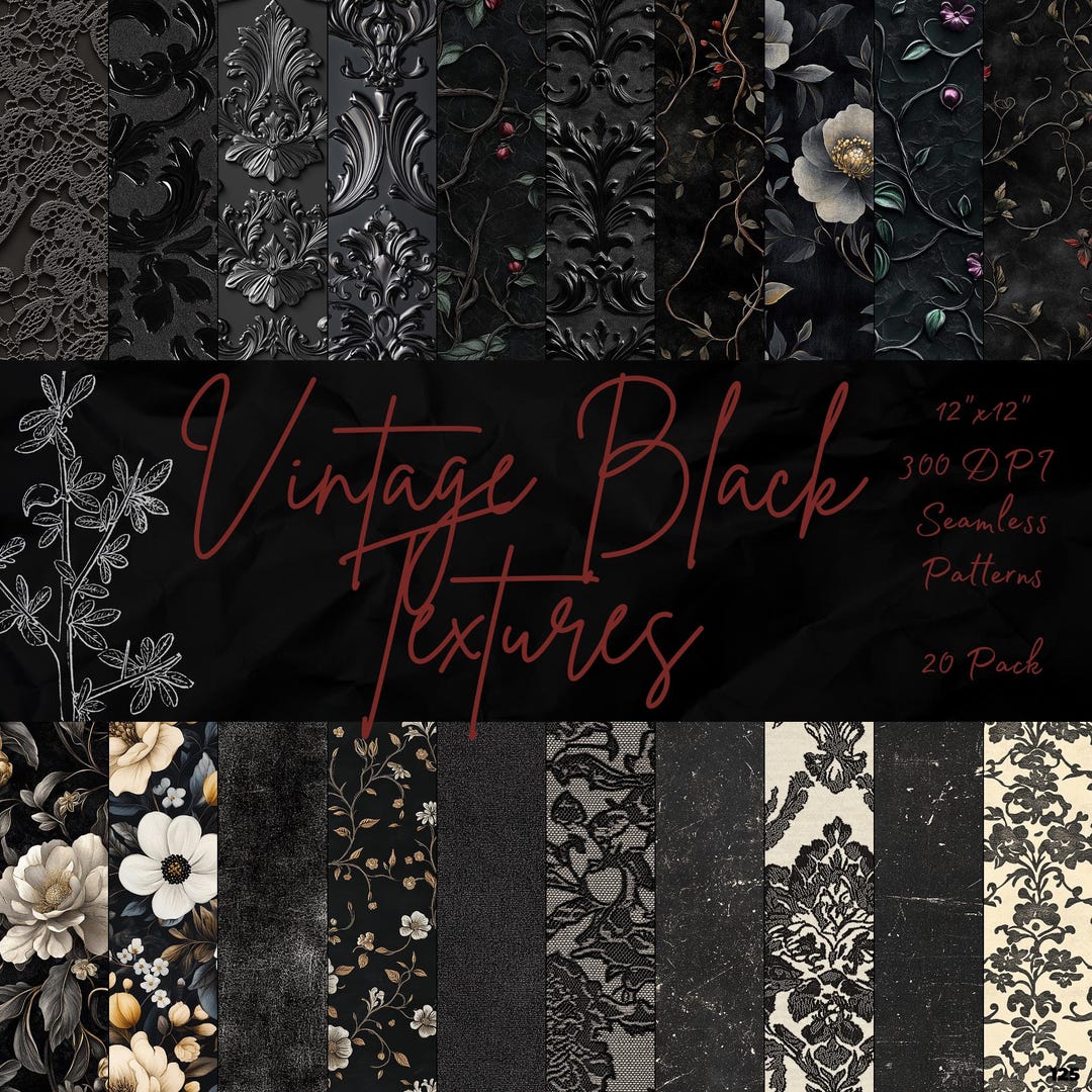 Vintage Black Lace Pattern Seamless Design for Classic Elegance - Etsy