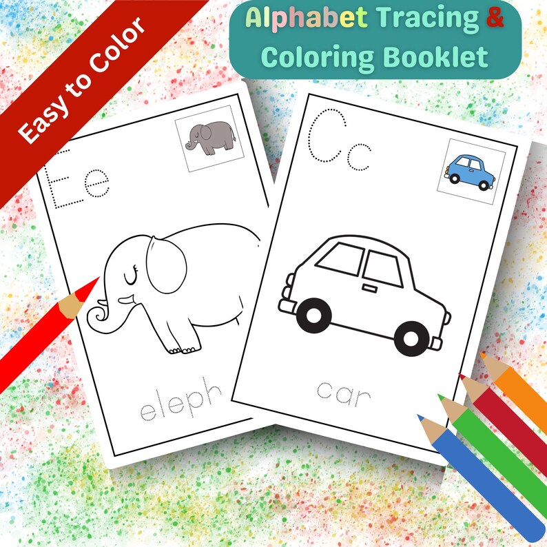 Preschool Alphabet Tracing & Coloring Book | A–Z Printable Learning ...
