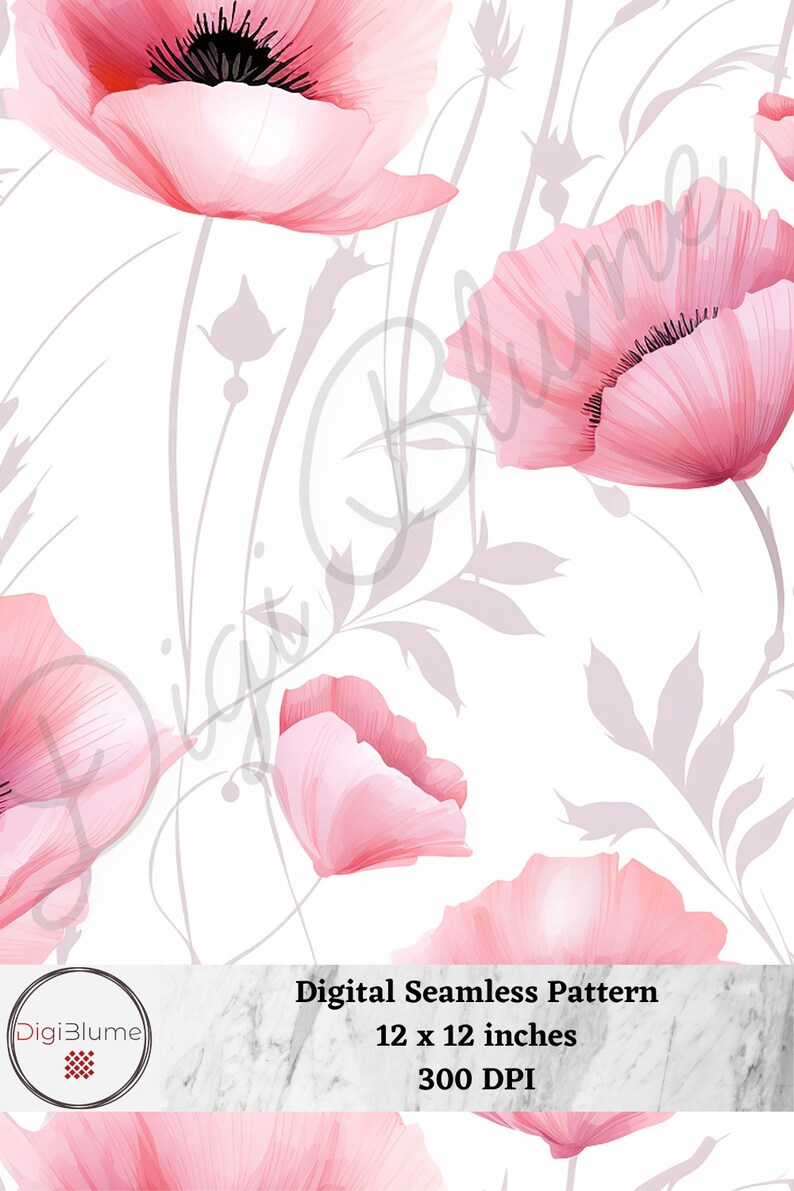 Pink & White Pastel Seamless Digital Pattern Flower Art – 20 Pack - Etsy