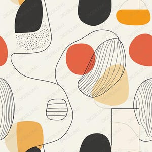 Minimalist Line Art Seamless Pattern for Modern Projects - Etsy