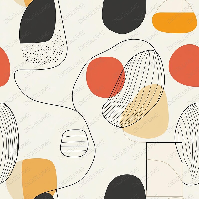 Minimalist Line Art Seamless Pattern for Modern Projects - Etsy