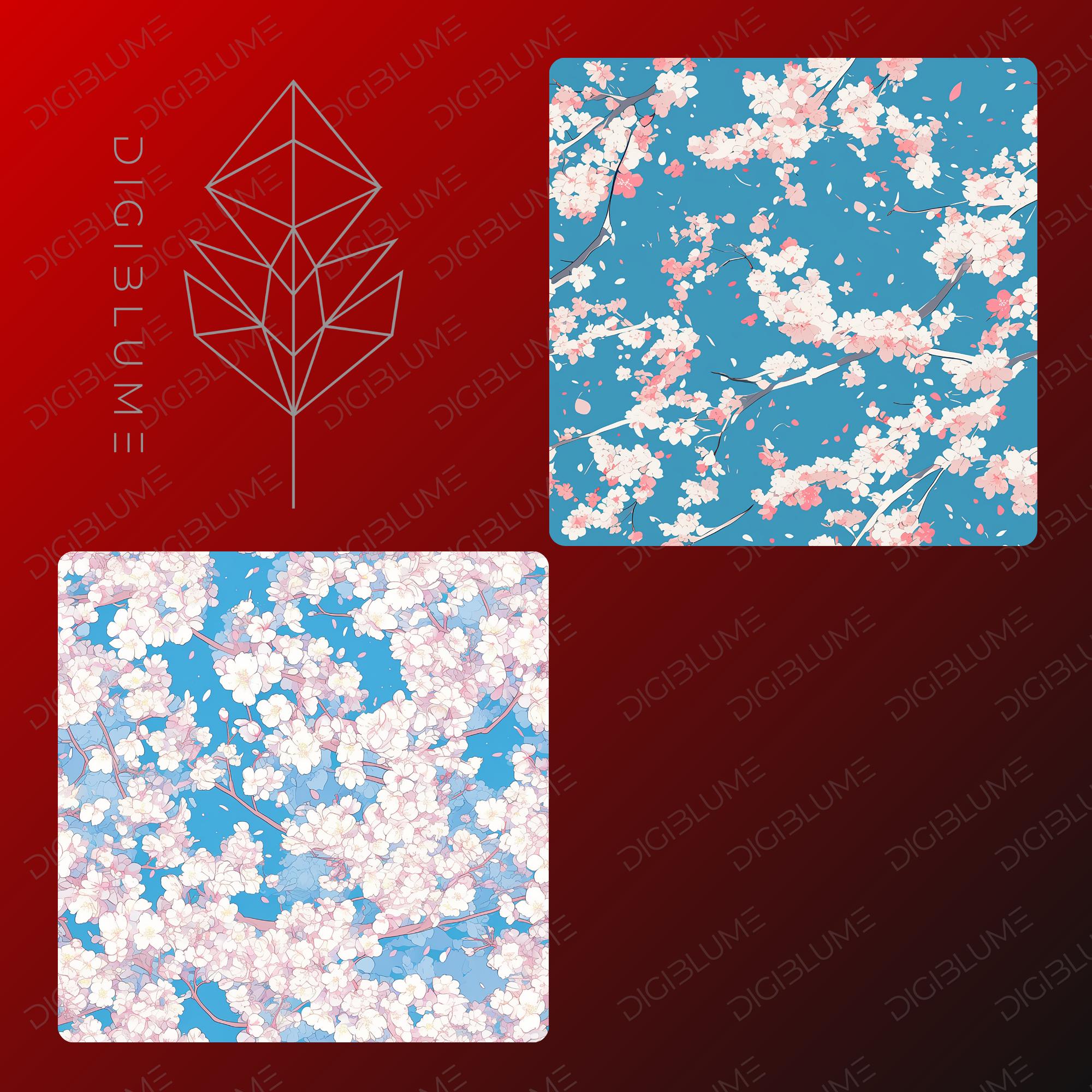 Anime Cherry Blossom Seamless Pattern: Pastel Sakura Floral Texture ...