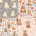 Cute Baby Bears on Light Grey Background Nursery Decor 20 Pack - Etsy
