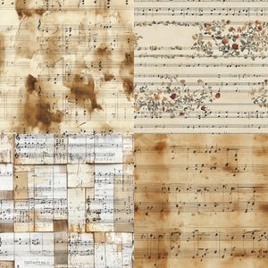 Vintage Sheet Music Paper Texture Seamless Design for Creative ...