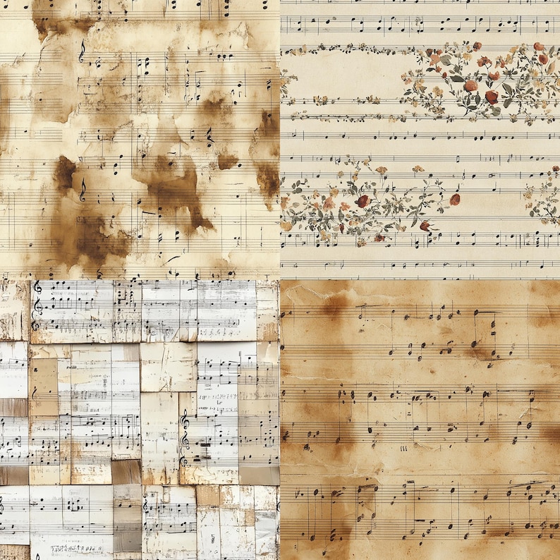 Vintage Sheet Music Paper Texture Seamless Design for Creative ...