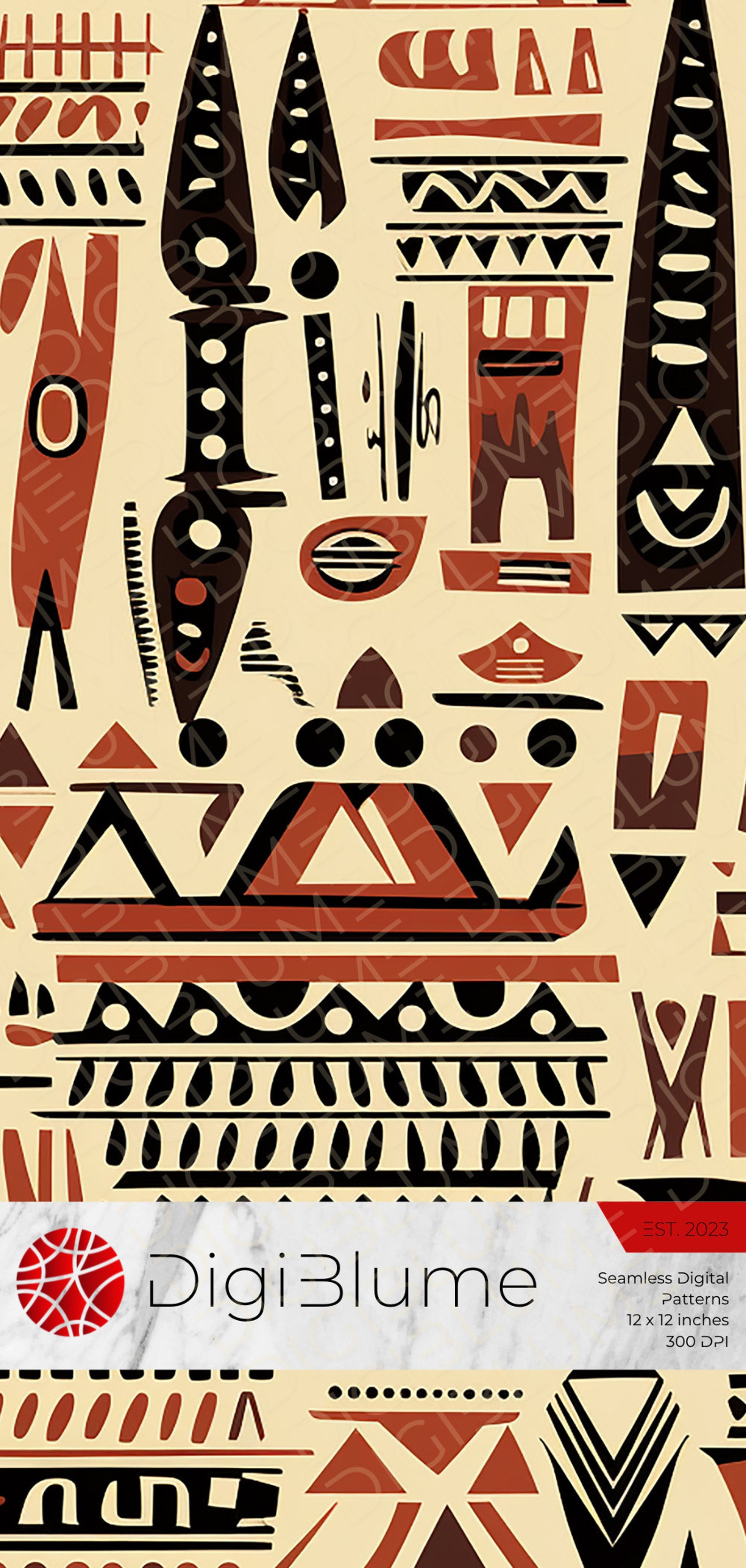 Tribal Textile Indigenous Styled Seamless Scrapbook Patterns – 20 Pack ...