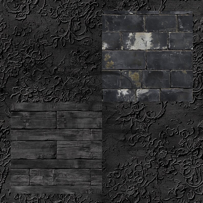 Black Vintage Texture Seamless Design for Classical Aesthetic - Etsy ...